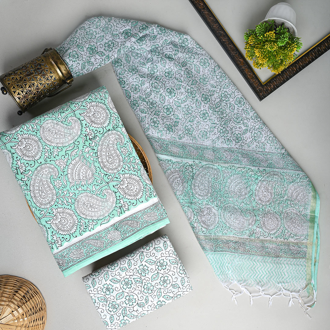 Premium Cotton Suits with Floral Dupatta Online - Chavi Fashion